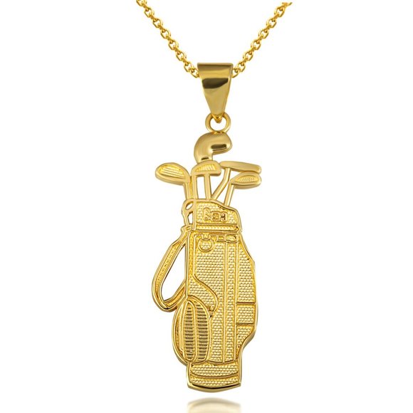 Element Shine | Jewelry | 4k Solid Gold Golf Bag Clubs Beaded Sports ...